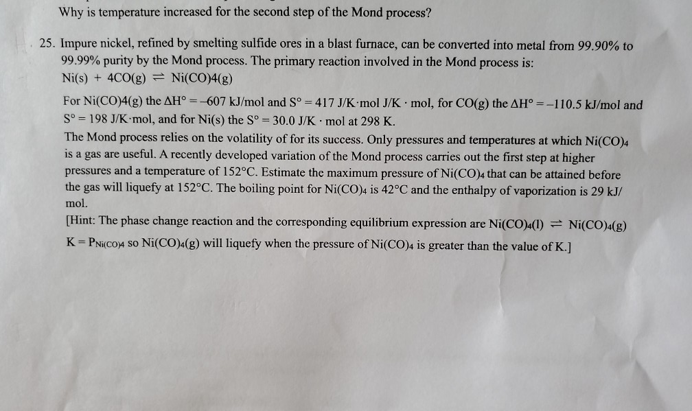 Solved Why is temperature increased for the second step of | Chegg.com