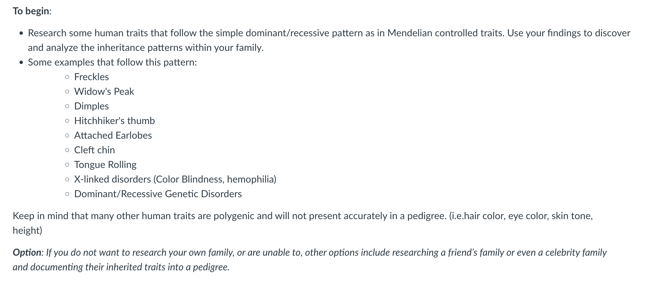 - Research some human traits that follow the simple | Chegg.com