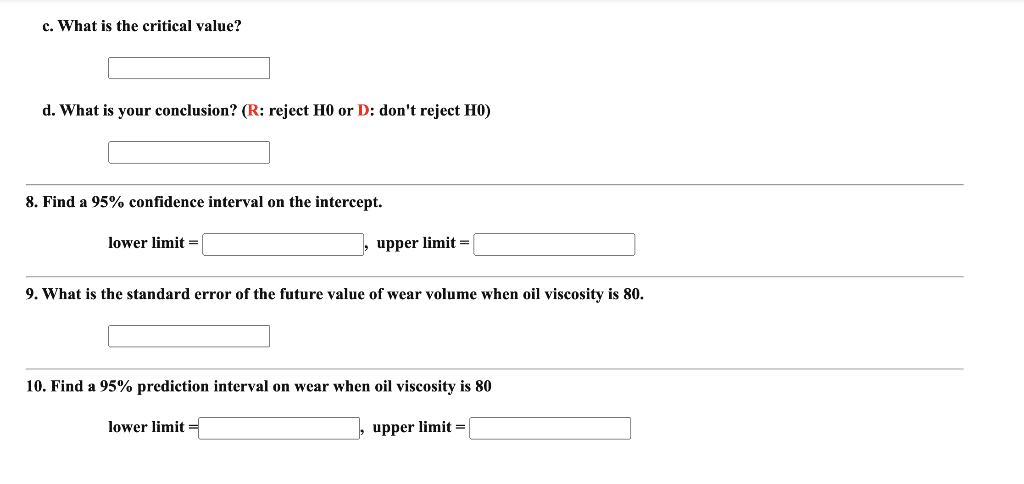 Solved Simple Linear Regression question! A chemist is | Chegg.com