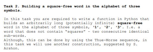 Solved Task 1. Building Thue-Morse sequence. In this task | Chegg.com