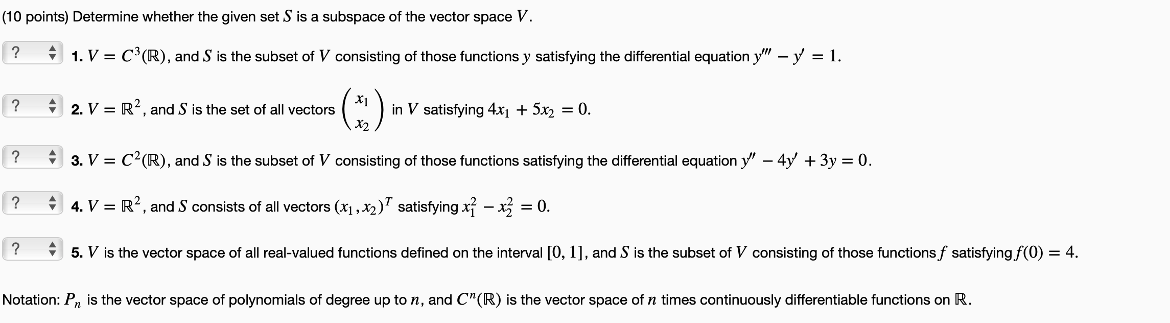 Solved (10 points) Determine whether the given set S is a | Chegg.com