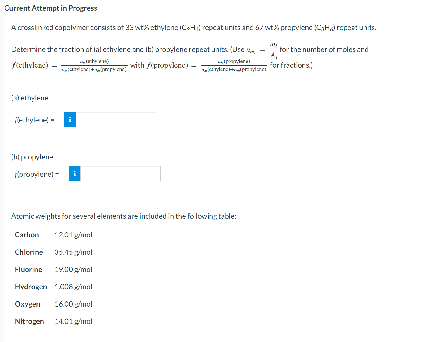 Solved Current Attempt in ProgressA crosslinked copolymer | Chegg.com