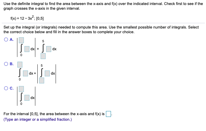 Solved Use the definite integral to find the area between | Chegg.com