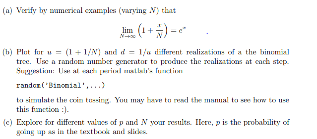 Solved + N-00 (a) Verify by numerical examples (varying N) | Chegg.com