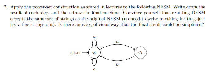 Solved Apply the power-set construction as stated in | Chegg.com