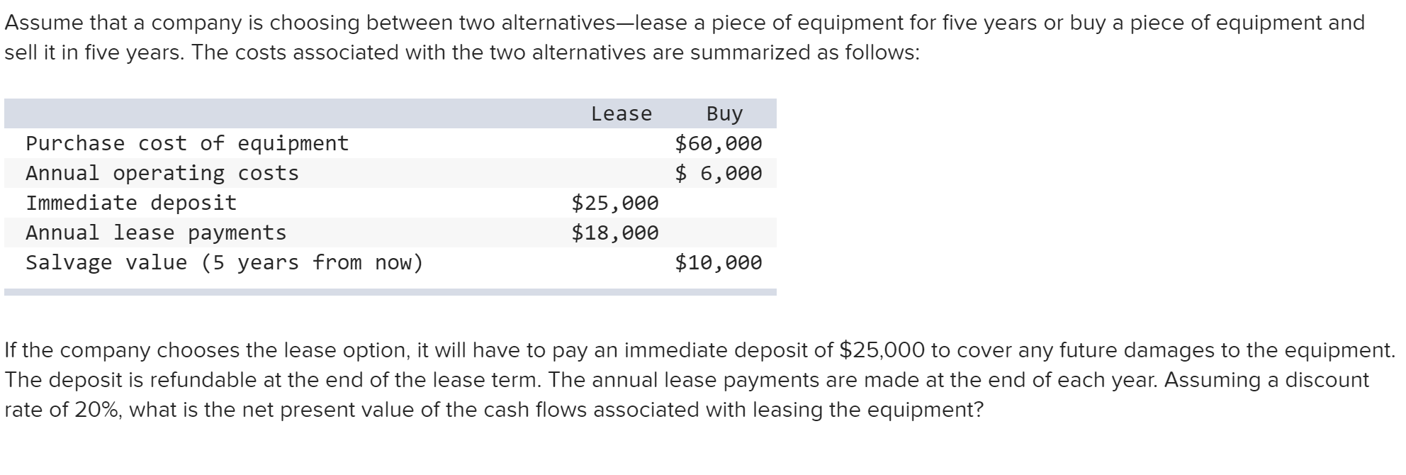 Solved Assume that a company is choosing between two | Chegg.com