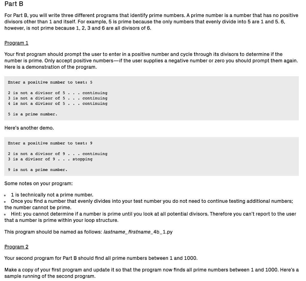 Solved Part B For Part B, you will write three different | Chegg.com