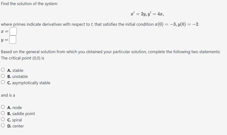 Solved Hello! I am having trouble with this Calculus 4/Diff | Chegg.com