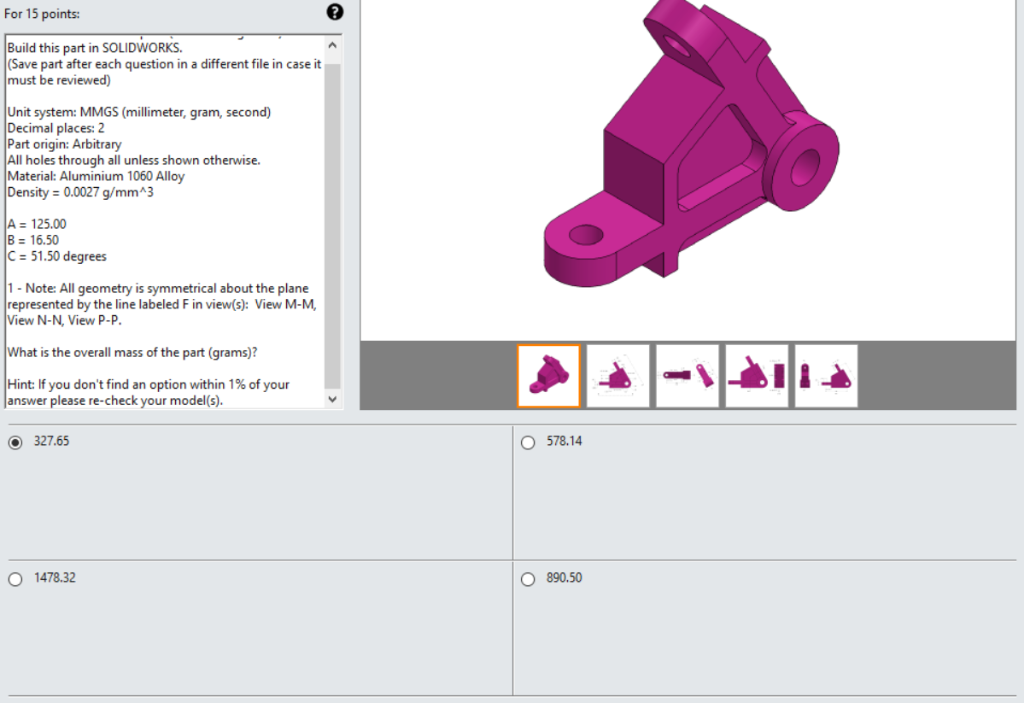 Solved For 15 points: Build this part in SOLIDWORKS. (Save | Chegg.com