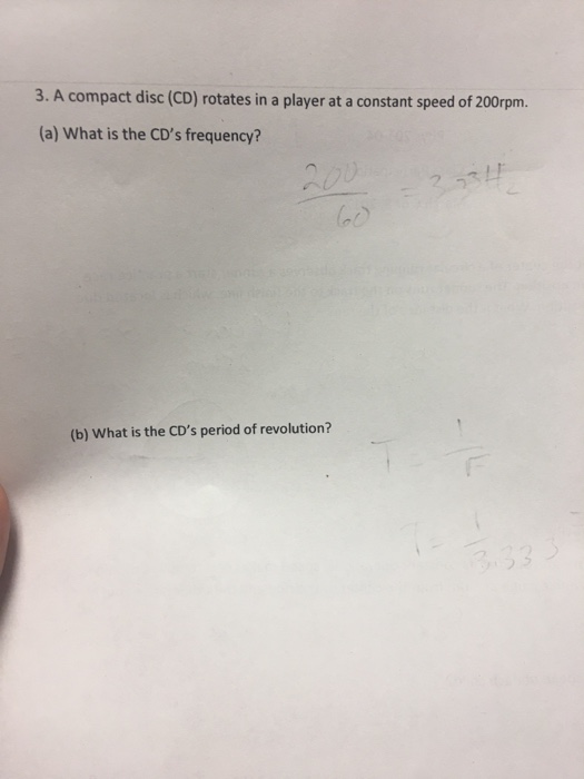 Solved A compact disc (CD) rotates in a player at a constant | Chegg.com