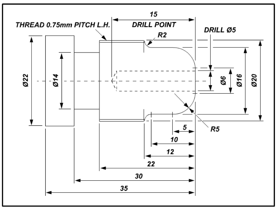 Solved The figure below shows a drawing of a part to be | Chegg.com