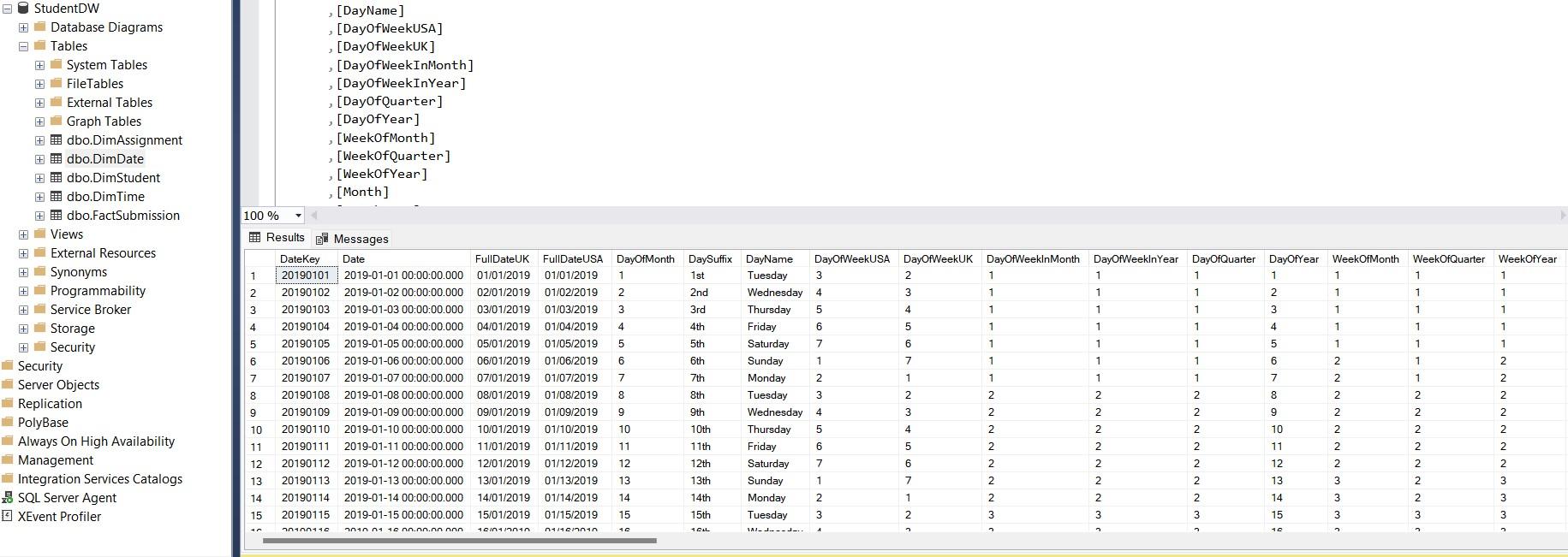 Use Visual Studio to create data cubes for StudentDW | Chegg.com