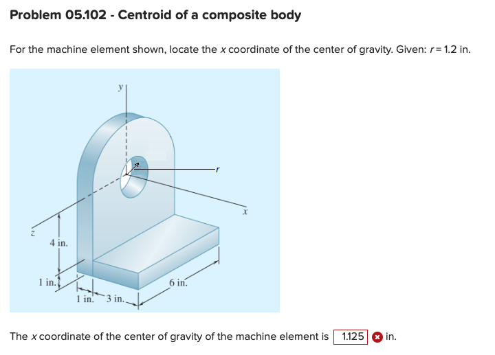 Solved Problem 05.102 - Centroid of a composite body For the | Chegg.com