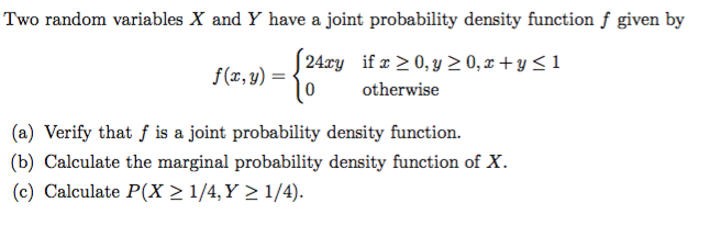 Solved Two random variables X and Y have a joint probability | Chegg.com