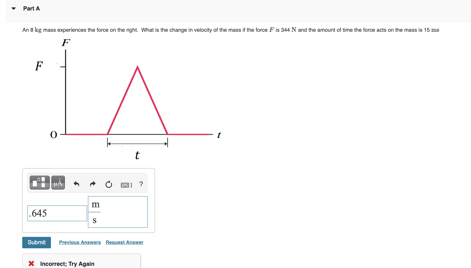 Solved X Incorrect; Try Again | Chegg.com