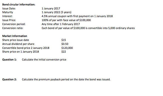 Solved Bond circular information: Issue Date: Maturity | Chegg.com