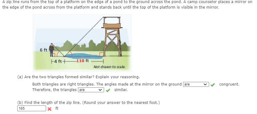 Solved A zip line runs from the top of a platform on the | Chegg.com