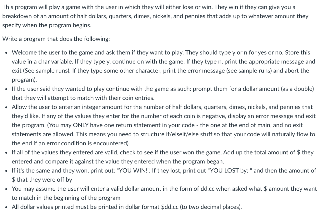 Solved This program will play a game with the user in which | Chegg.com