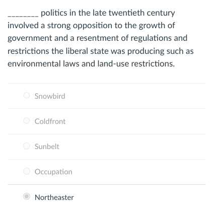 Solved politics in the late twentieth centuryinvolved a | Chegg.com