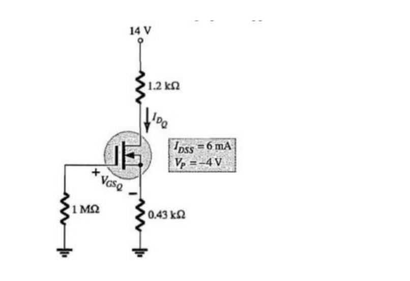 Solved For the network below determine IDQ, VGSQ, VDS, VGD, | Chegg.com