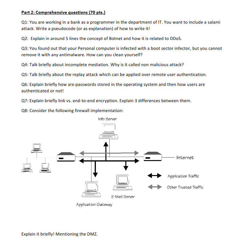 Solved Part 2: Comprehensive questions ( 70 pts.) Q1: You | Chegg.com