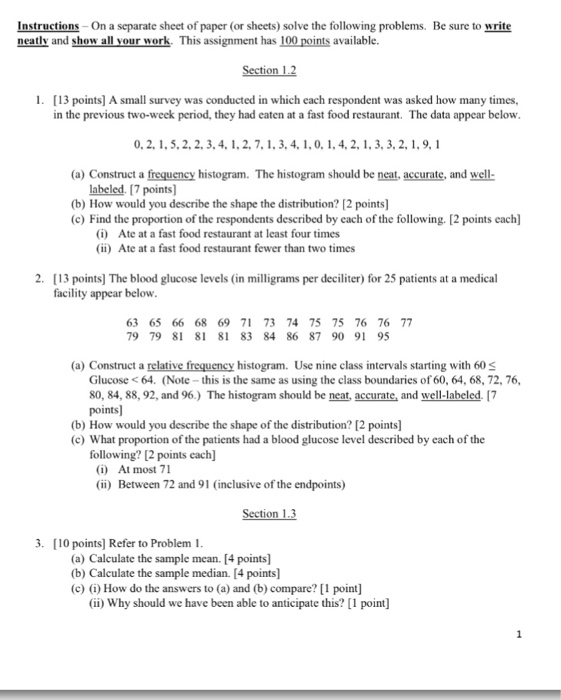 Solved On a separate sheet of paper (or sheets) solve the | Chegg.com