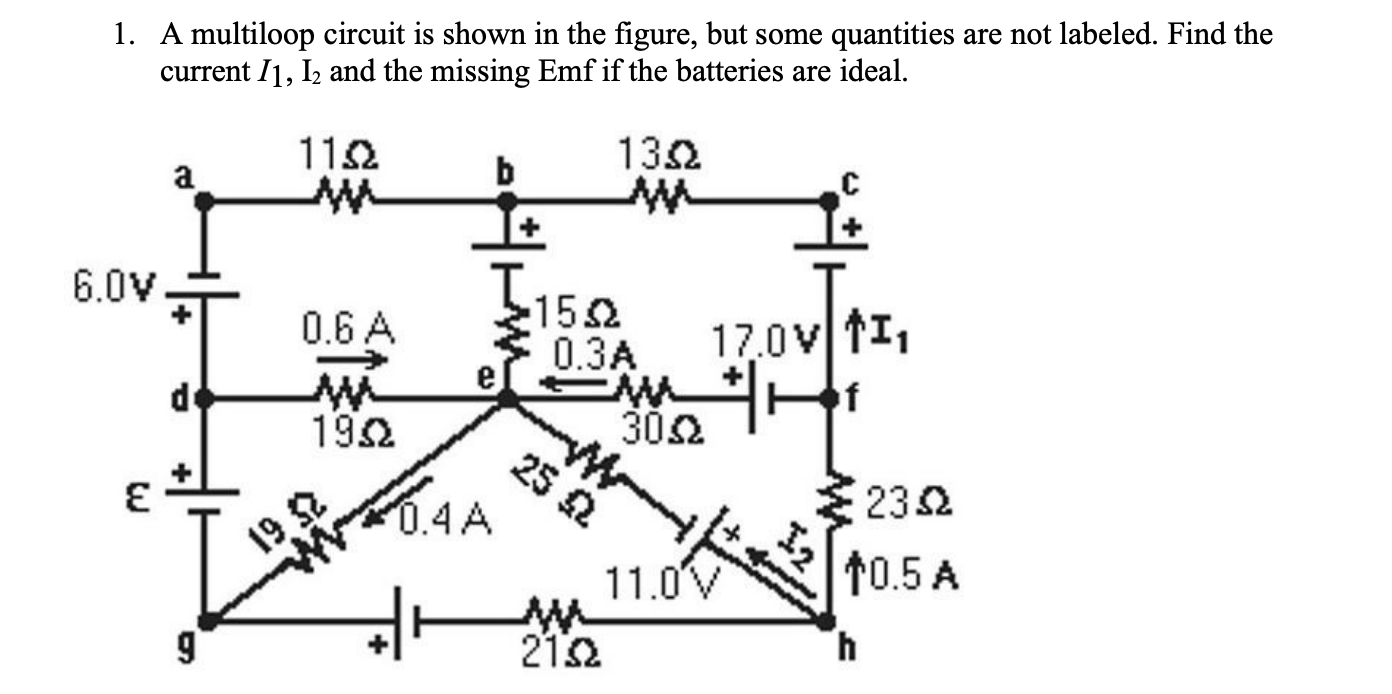 Solved 1. A multiloop circuit is shown in the figure, but | Chegg.com