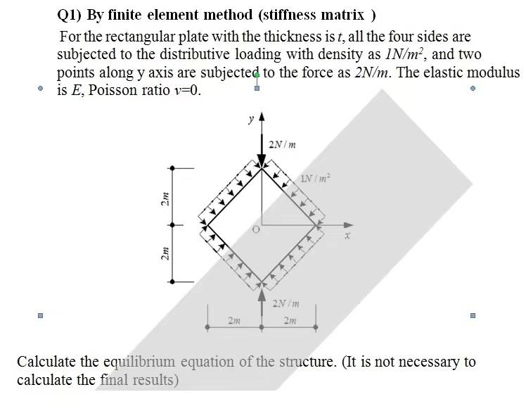 Solved Q1) By finite element method (stiffness matrix ) For | Chegg.com