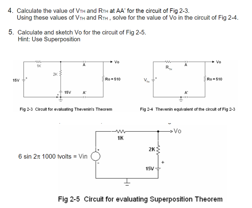 Solved 4. Calculate the value of VH and Rтн at AA′ for the | Chegg.com