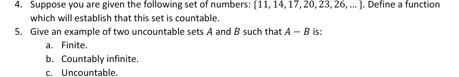 Solved 4. Suppose you are given the following set of | Chegg.com