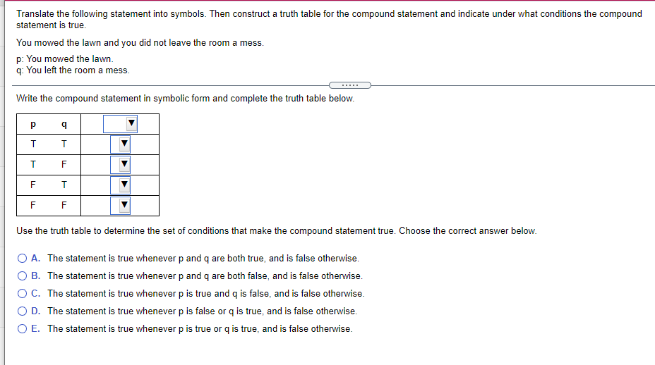 Solved Determine the truth value of the statement (r 1-) A-q | Chegg.com