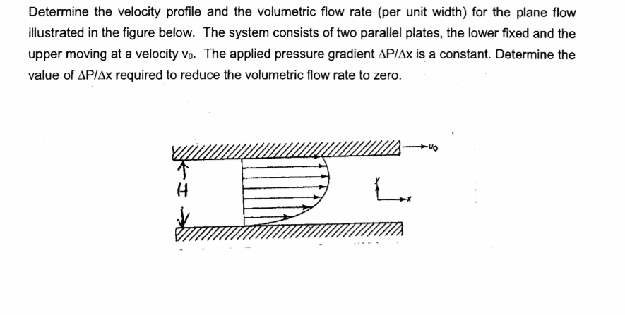 Determine the velocity profile and the volumetric | Chegg.com