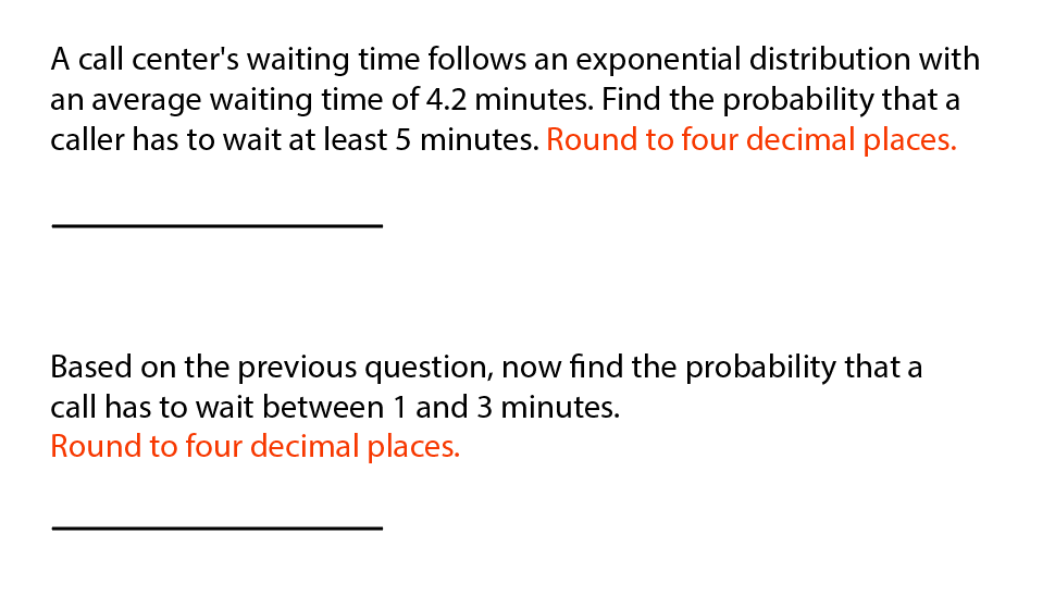 Solved A call center's waiting time follows an exponential | Chegg.com