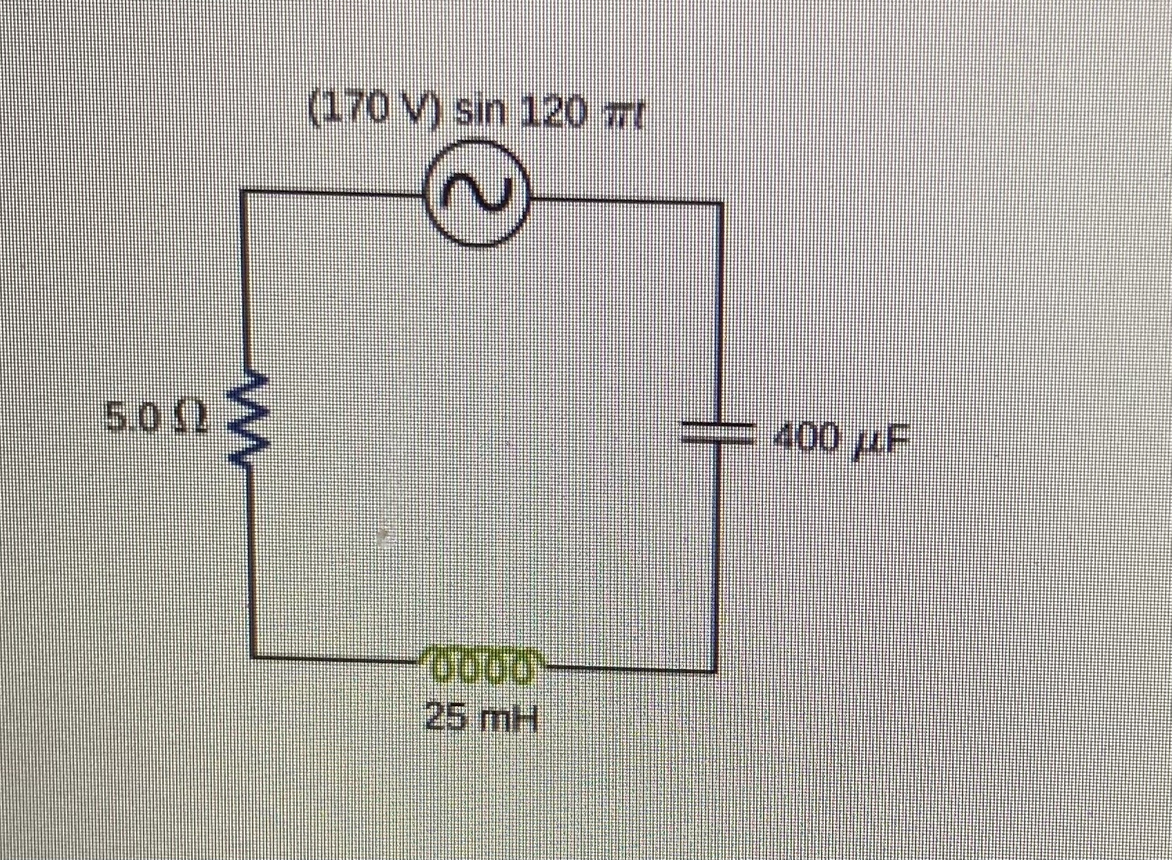 Solved What is the average power dissipated by the resistor | Chegg.com
