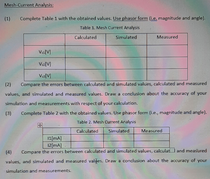 Solved Figure 1. AC network used in the mesh-current | Chegg.com