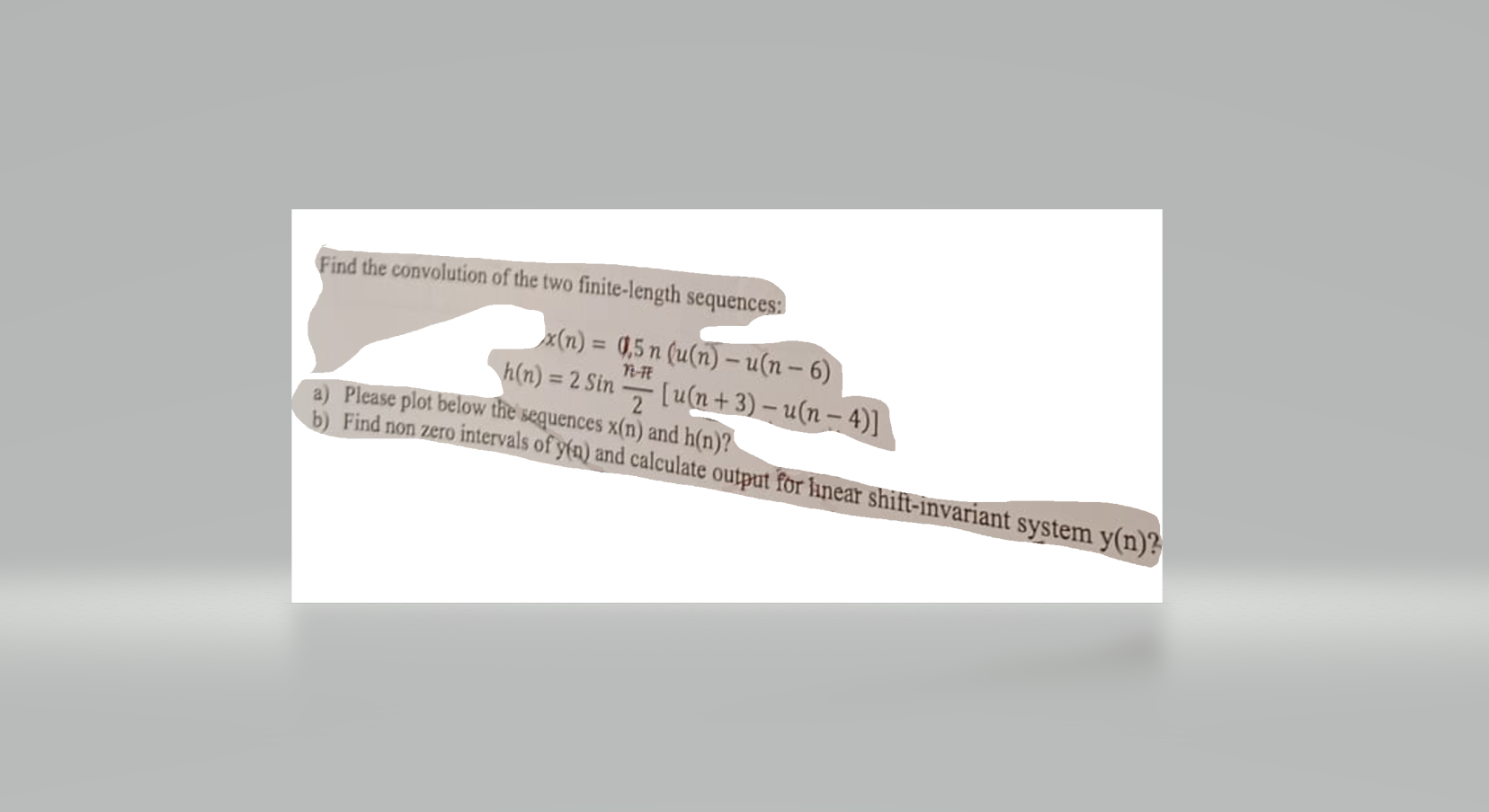 Solved Find the convolution of the two finite-length | Chegg.com