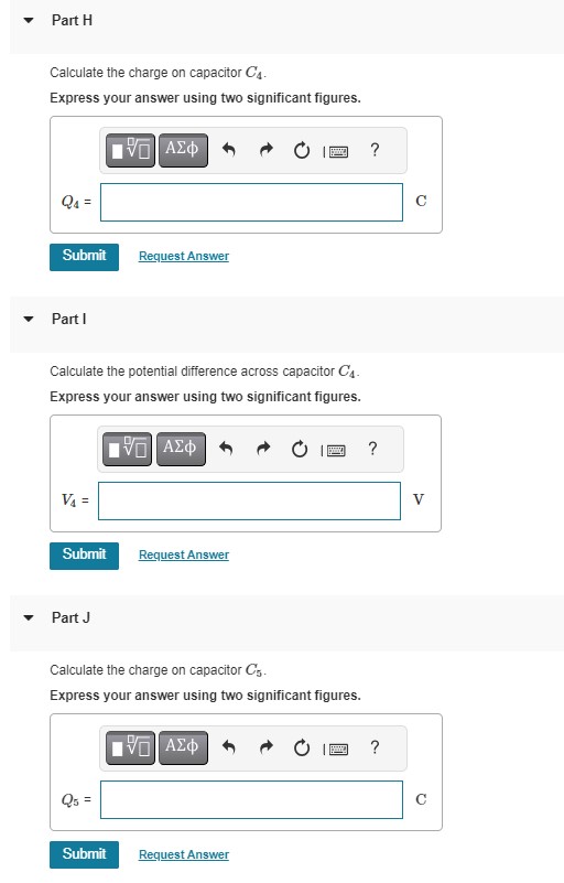 Solved Calculate the charge on capacitor C1. Express your | Chegg.com