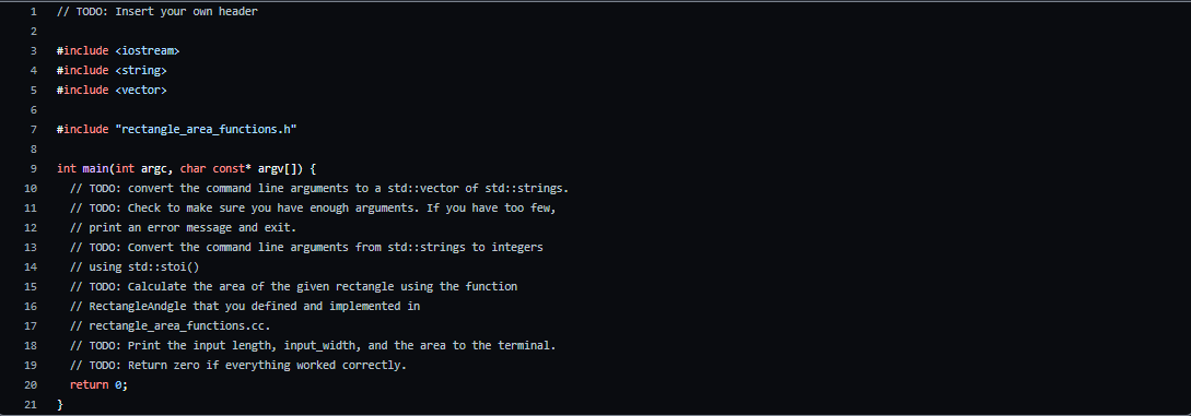 Solved // TODO: Insert your own header /∗ Do not edit below | Chegg.com