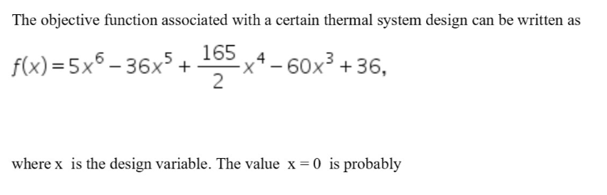 Solved The objective function associated with a certain | Chegg.com