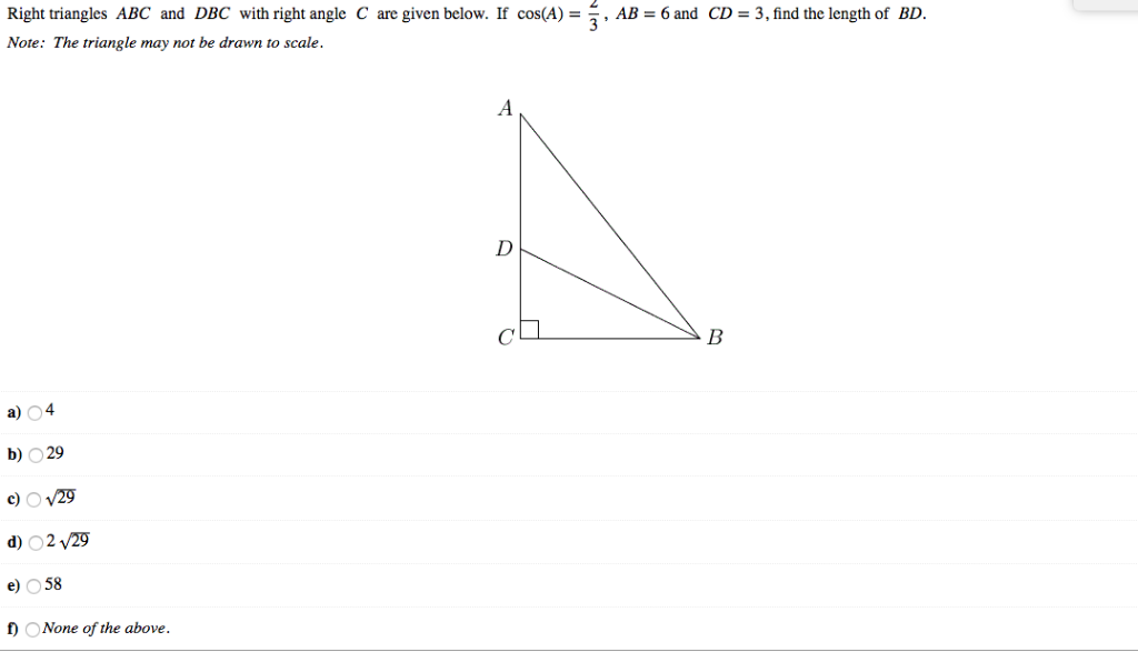 Solved Right triangles ABC and DBC with right angle C are | Chegg.com