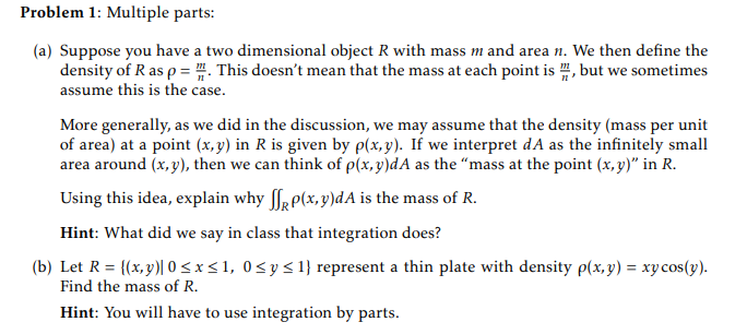 (a) Suppose you have a two dimensional object R with | Chegg.com