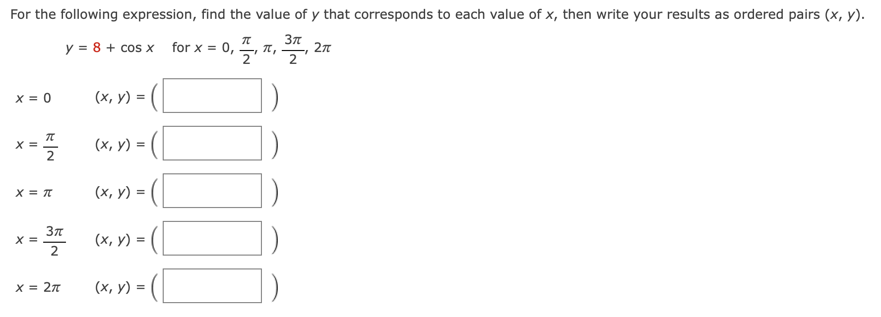Solved For the following expression, find the value of y | Chegg.com