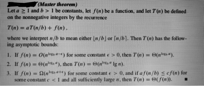 Solved (Master theorem) Leta 2 1 and b> I be constants, let | Chegg.com