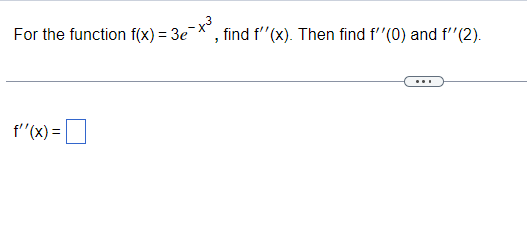 For the function f(x)=3e−x3, find f′′(x). Then find | Chegg.com