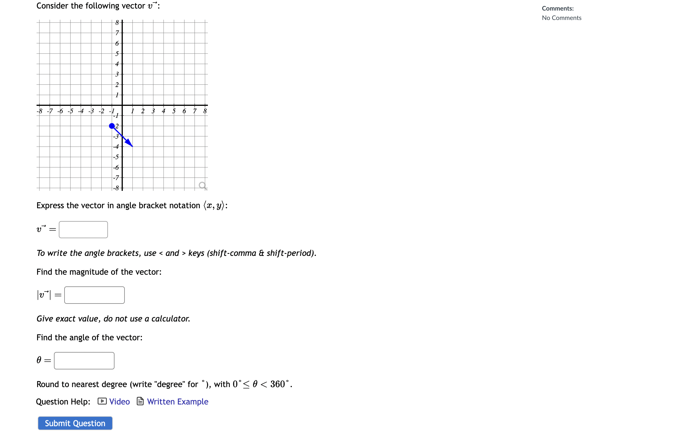 Solved Consider the following vector vv : Express the vector | Chegg.com