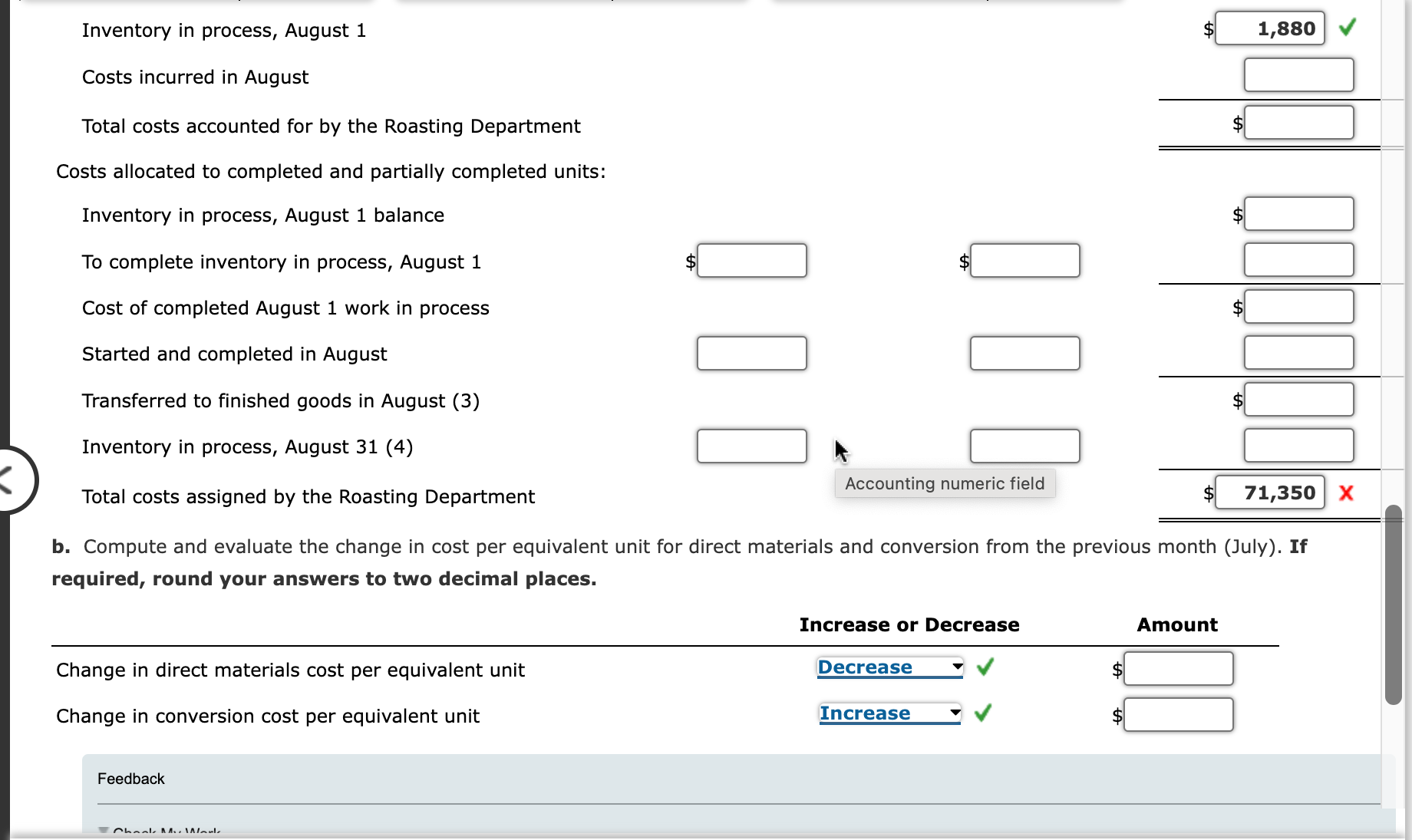 Solved a. Prepare a cost of production report, | Chegg.com