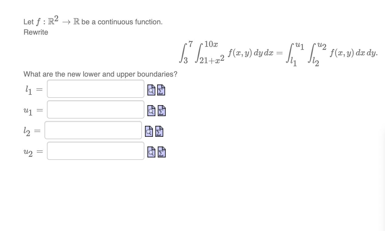 Solved Let f: R2 + R be a continuous function. Rewrite S: | Chegg.com
