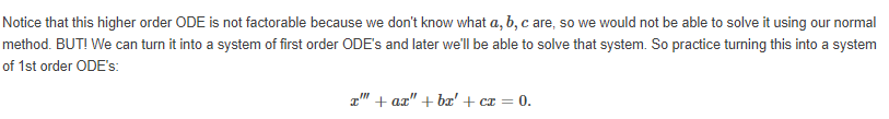 Solved Notice that this higher order ODE is not factorable | Chegg.com