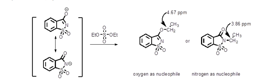 Solved attempted to synthesize O-ethyl saccharin and N-ethyl | Chegg.com
