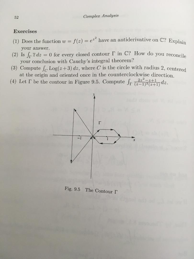 Solved 52 Complex Analysis Exercises (1) Does the function w | Chegg.com